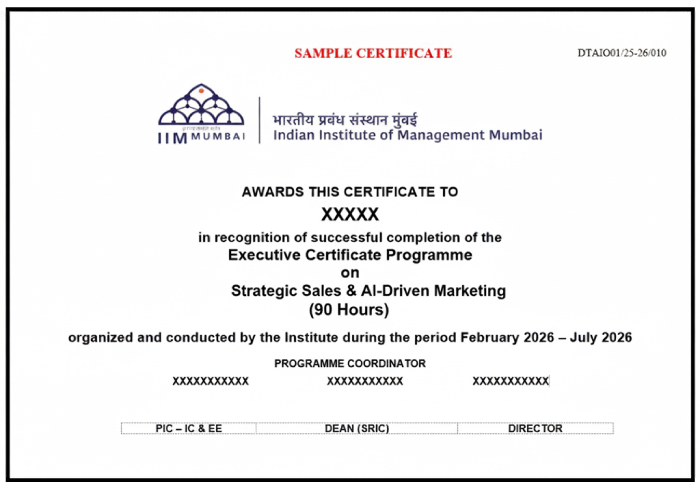 Executive Certificate Program in Strategic Sales & AI-Driven Marketing ...
